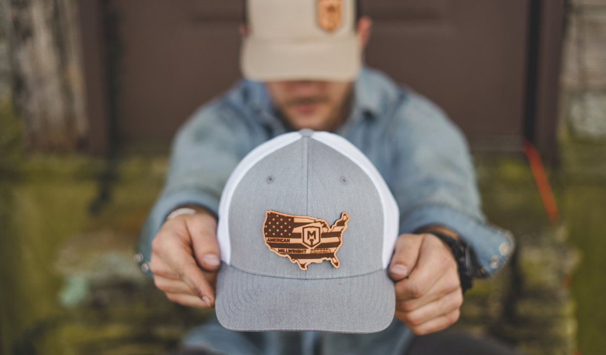 American Millwright USA Leather Patch Hat – AmericanBlueCollarCo.